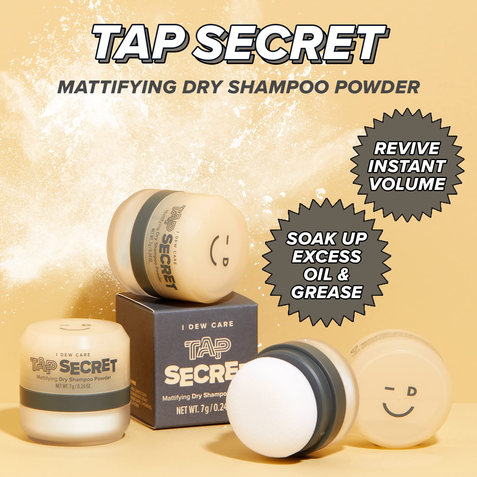 I DEW CARE Get To The Root Exfoliating Sea Salt Scalp Scrub + Tap Secret Mattifying Dry Shampoo Powder Bundle