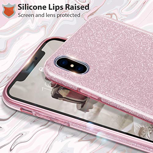 MATEPROX iPhone Xs Max case,Bling Sparkle Cute Girls Women Protective Case for iPhone Xs max 6.5"(Pink)