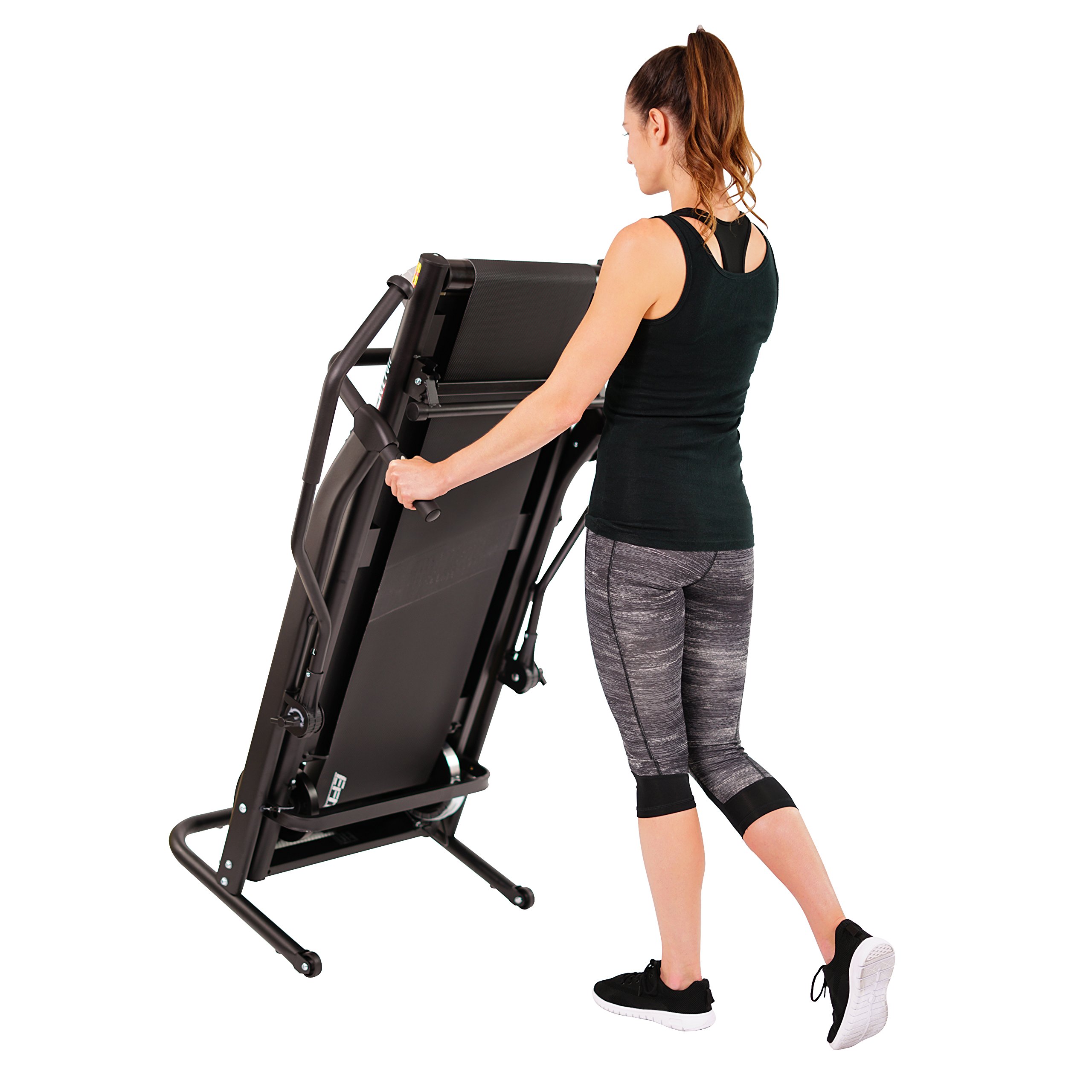 EFITMENT Adjustable Incline Magnetic Manual Treadmill w/Pulse Monitor (Upgraded-Arm Exercisers)