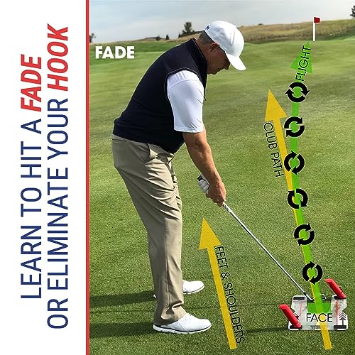 EyeLine Golf Speed Trap - Build Confidence and Improve Your Swing with Slice and Hook Corrector- Swing Trainer - Unbreakable Polycarbonate Base (Speed Trap 1.0) (Speed Trap 2.0)
