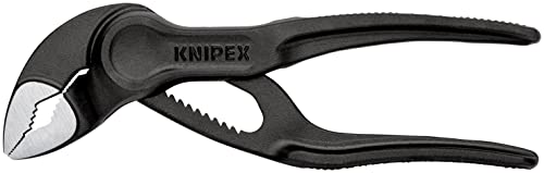 Knipex Cobra® XS Pipe Wrench and Water Pump Pliers grey atramentized, embossed, rough surface 100 mm (self-service card/blister) 87 00 100 BK