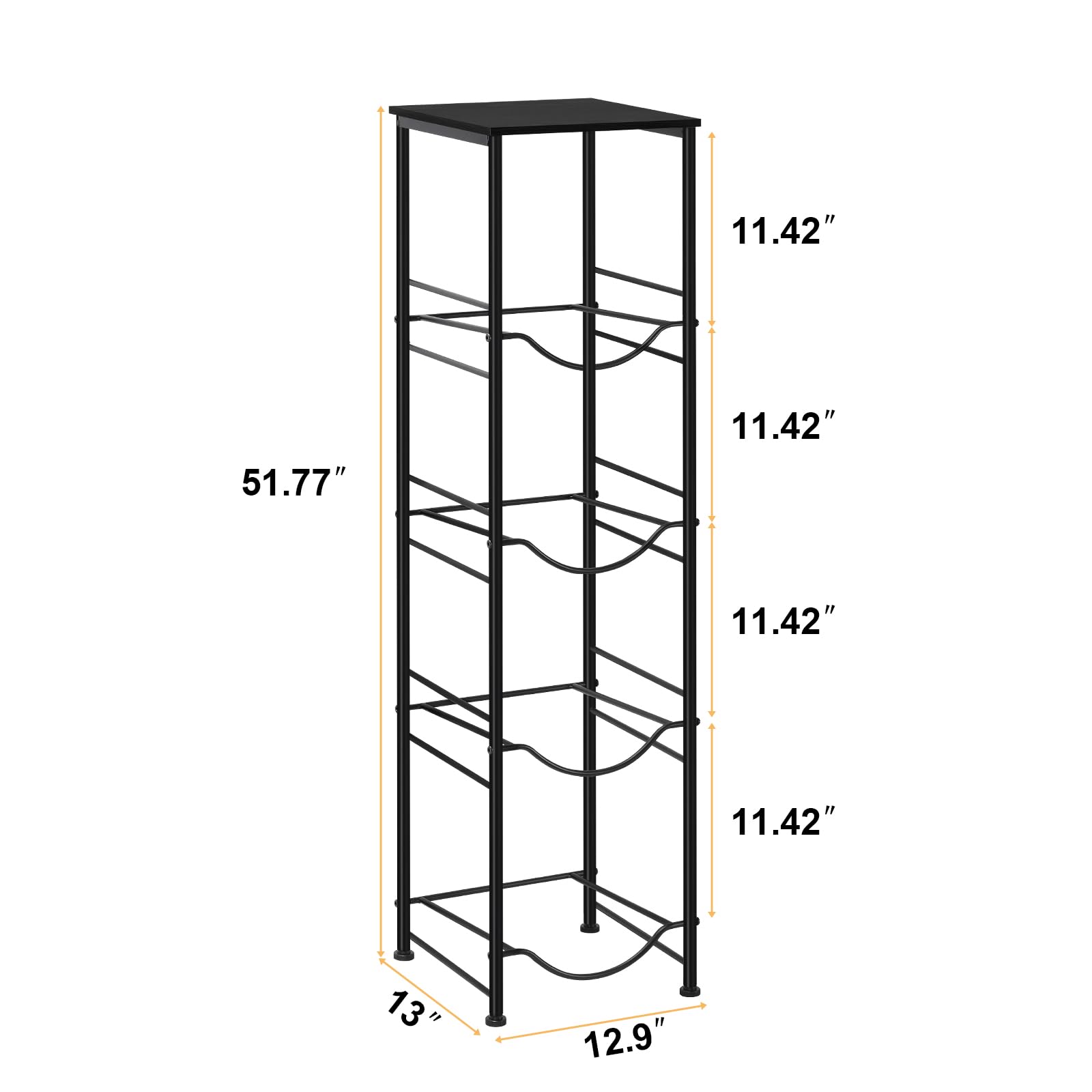 MOOACE 3-Tier Water Jug Rack, 5 Gallon Water Bottle Holder Organizer with Top Storage Shelf, Black