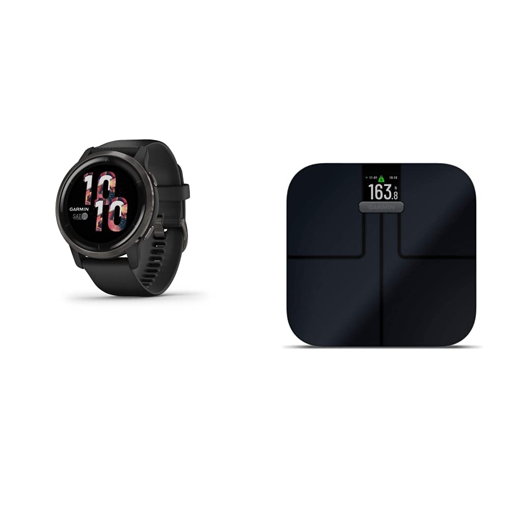 Garmin Venu 2 GPS Smartwatch Index S2 Smart Scale Bundle