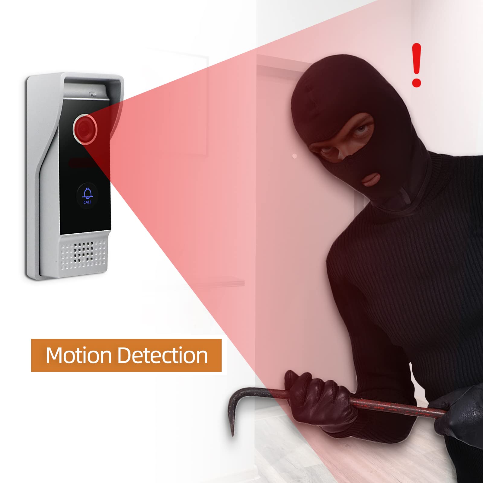 JeaTone Smart Video Intercom System,Video Doorbell Camera with Monitor 7 inch Wired Doorbell AHD Camera,Support Remote Unlock, Motion Detection,Two-Way Audio,Night Vision