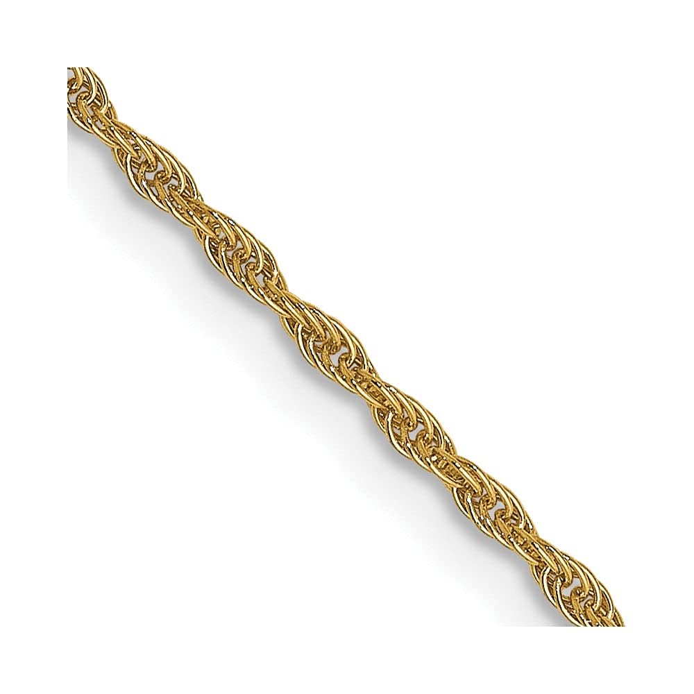 Diamond2Deal 14k Yellow Gold 1.3mm Loose Rope Chain Necklace