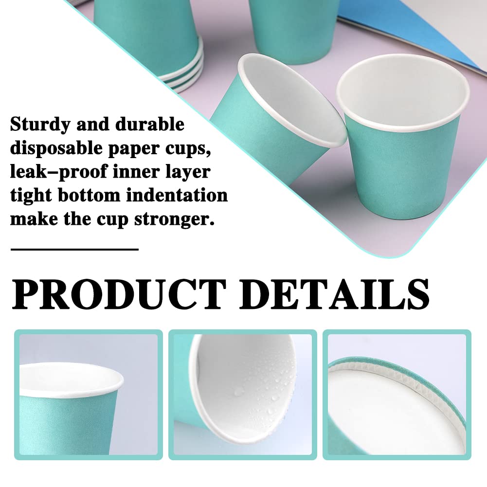 Fedmut (50 Pack 3oz Blue Disposable Paper Cups, Small Bathroom Cups, Mouthwash Cups, Hot Cups, Ideal for Snack, Water, Coffee, Drink, Party,Home.