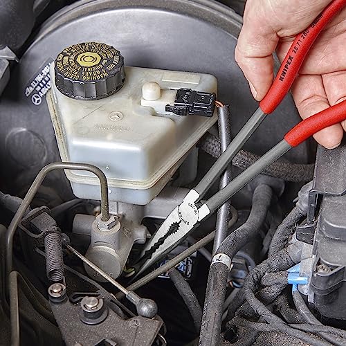 KNIPEX Tools - 2 Piece Extra Long Needle Nose Pliers Set With Keeper Pouch (28 71 280, 28 81 280 and 9K 00 90 12 US) (9K0080128US)