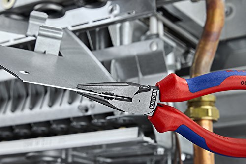KNIPEX Tools - Needle-Nose Combination Pliers, Multi-Component, Tethered Attachment (0822145TBKA)