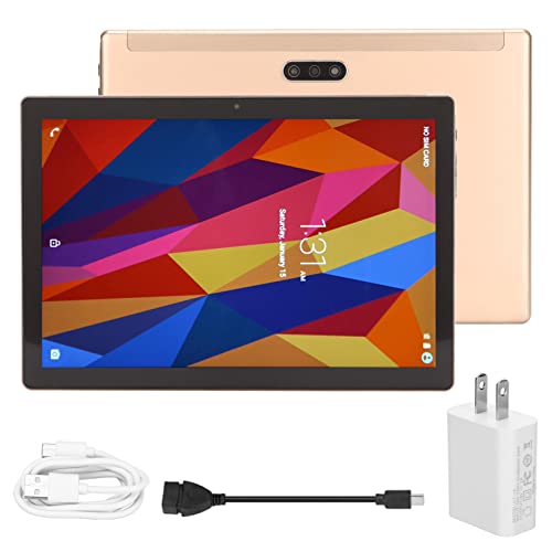 Jectse for Tablet, 10.1 Inch Tablet 6GB RAM 128GB ROM 2.4 5G WiFi Tablet with 5MP 13MP Camera, Octa Core Dual SIM Tablets, 8800mAh IPS HD Touch Screen, Golden