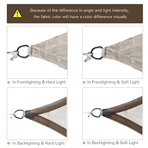 Outsunny 16' x 20' Sun Shade Sail Canopy, Rectangle UV Block Awning for Patio Garden Backyard Outdoor, Brown