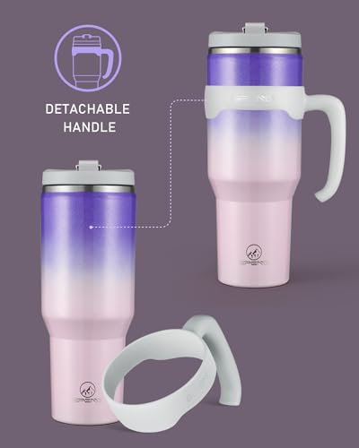 Gpeng 30 oz Stainless Steel Tumbler with Detachable Handle - Leakproof and Insulated Water Bottle, Versatile for Hot or Cold Drinks
