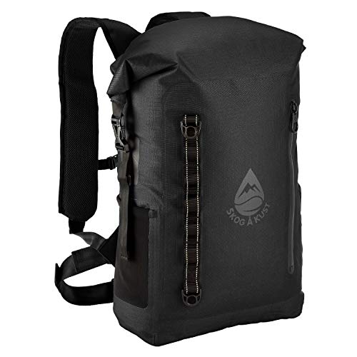Skog Ă
Kust BackSÄk Pro Waterproof Floating Backpack with Exterior Airtight Zippered Pocket | Black, 35L