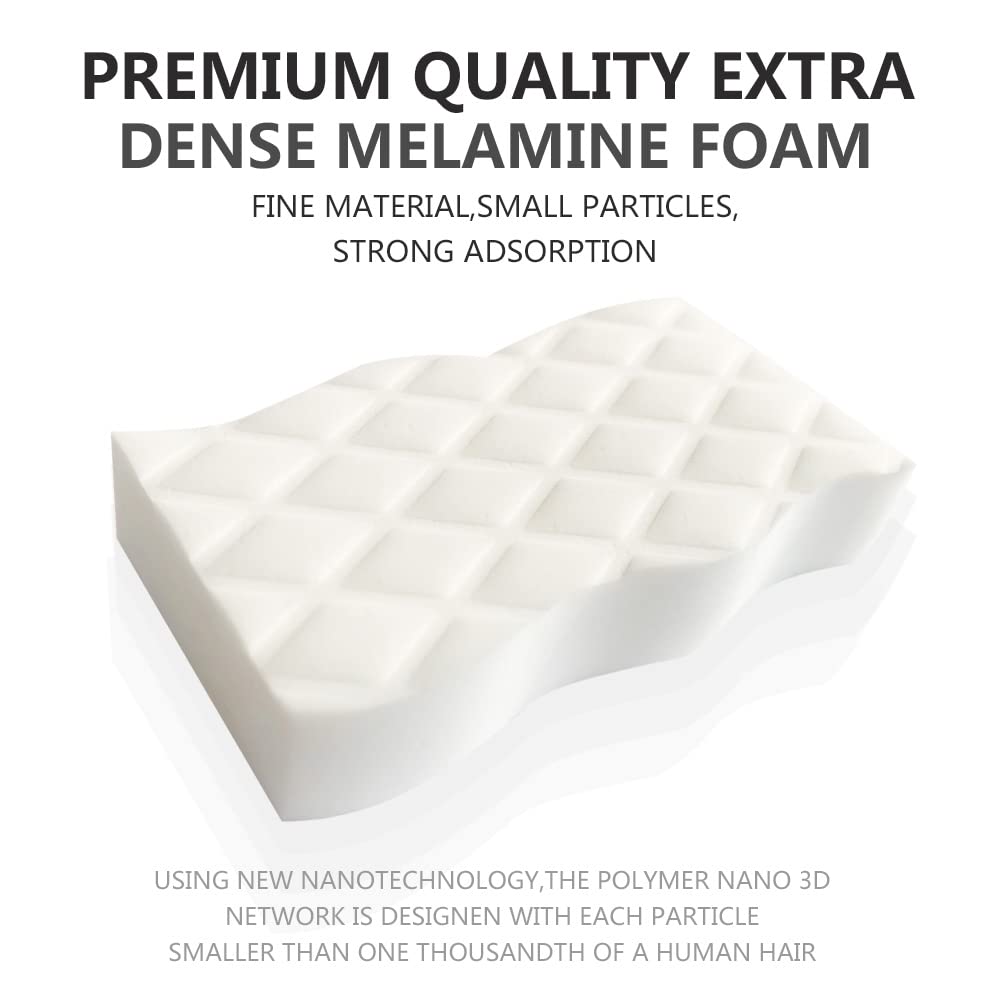 Dr.WOW Magic Cleaning Eraser,12 Pack 4X Stronger Magic Cleaning Pads-Universal Cleaner for Melamine Foam Sponges,Car,Shoes,Dishes Bathtub Furniture