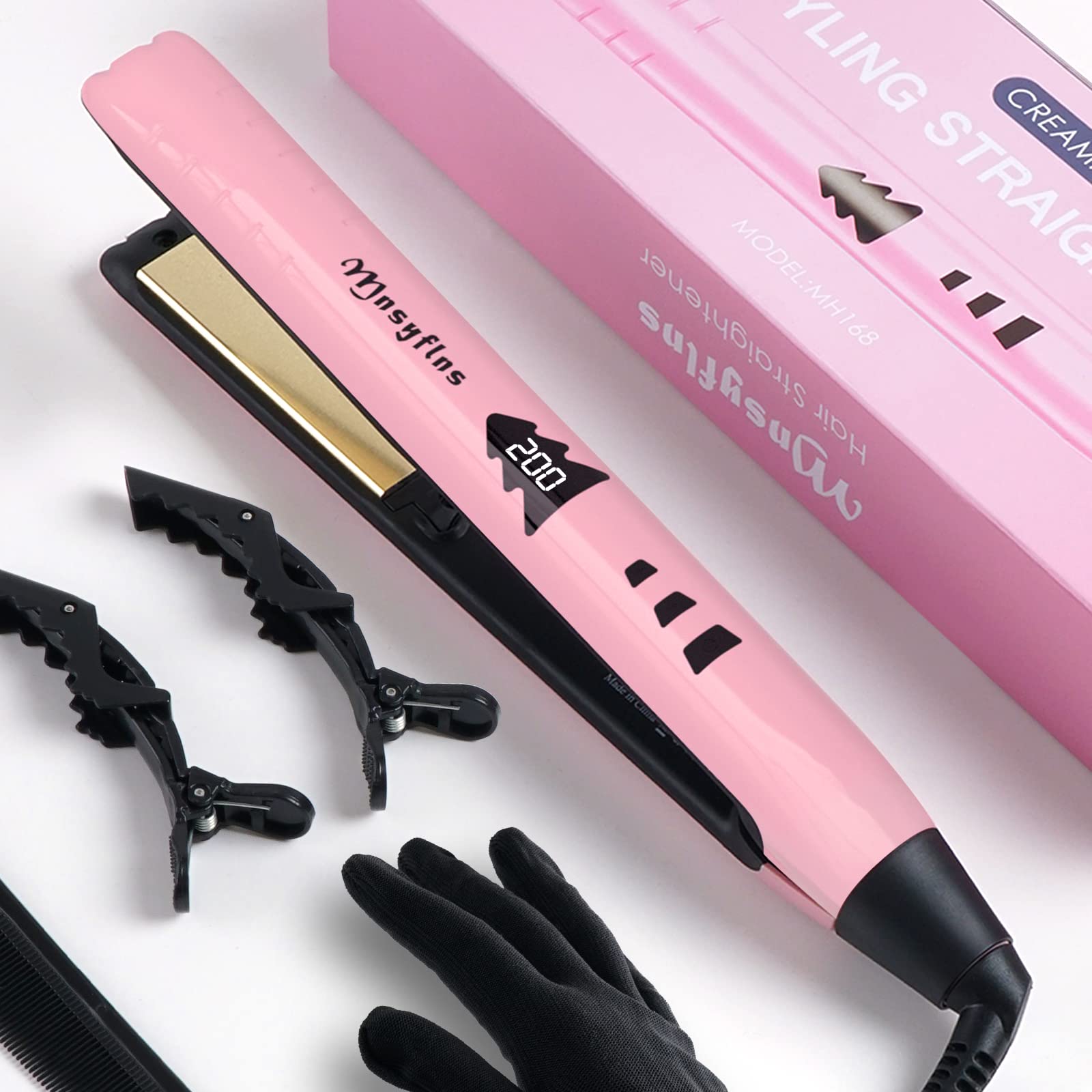 Hair Straighteners, 2 in 1 Ceramic Flat Iron and Curling Iron, Professional Quick Salon Hair Styling Appliances and Tools with Adjustable Temperature 0 ℃ -200 ℃
