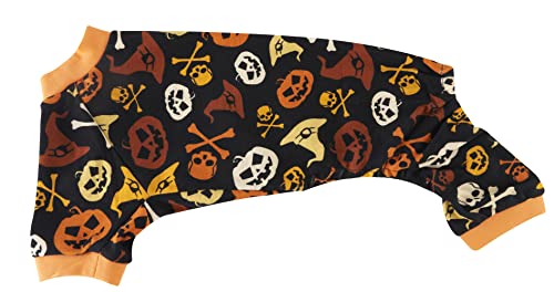 Skull Dog Pajamas Clothes Pumpkin Halloween Pet Costume for Small Dog Pajamas Onesie PJS for Pet Back Length 12"