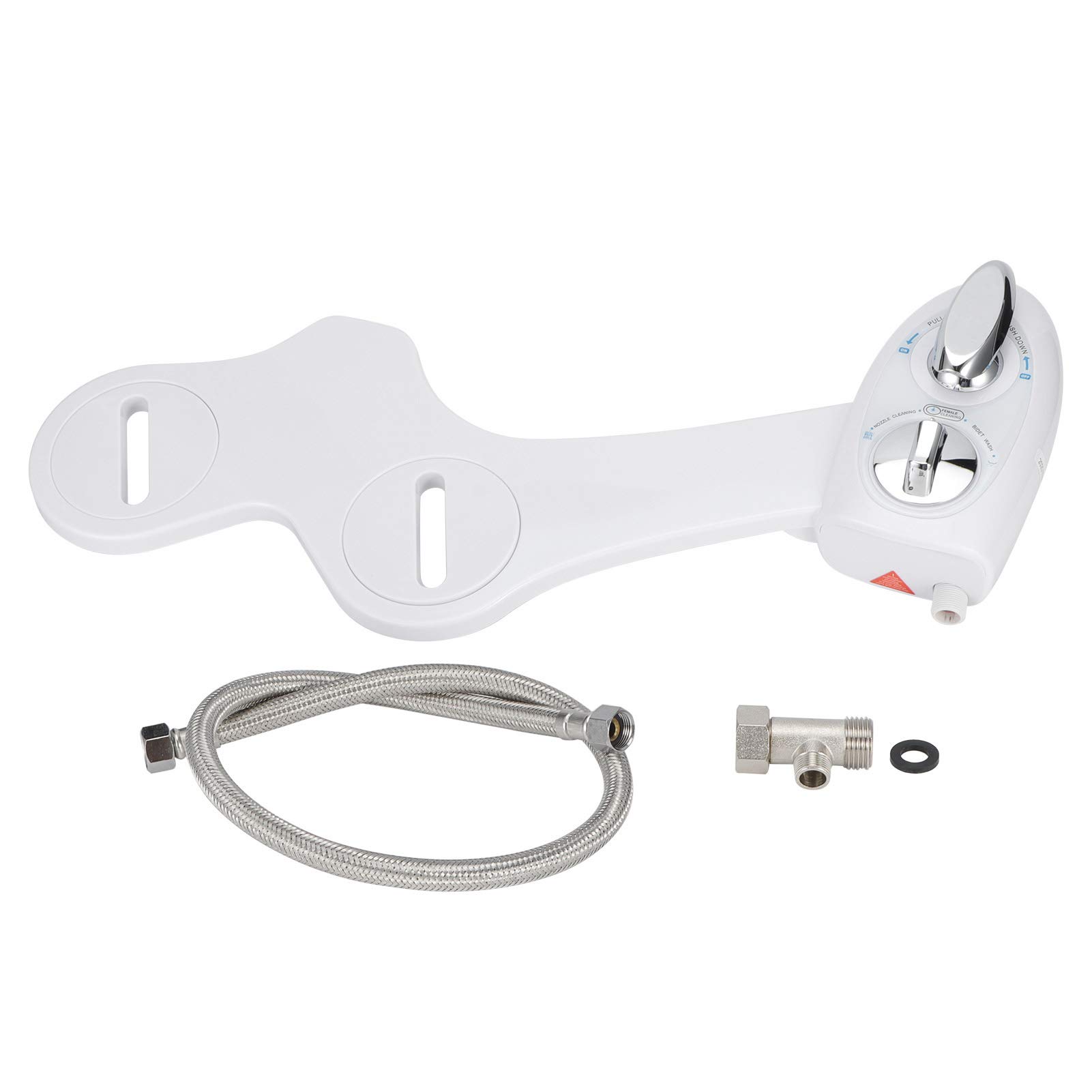 NonElectric Mechanical Bidet Toilet Seat With AdjustableWater Spray Attachment Single Retractable Self Nozzle, Rear and Feminine,Water