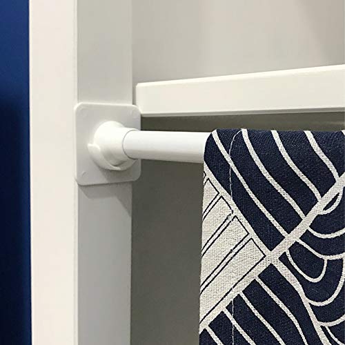 Tookie Curtain Rod Holder, 2pcs/4pcs U Shape Closet Rod Bracket, Plastic No Drilling Shower Rods Holder, Self Adhesive Plastic Hook Wardrobe Rail End Supports, DIY for Home Bathroom(Size:4pcs)