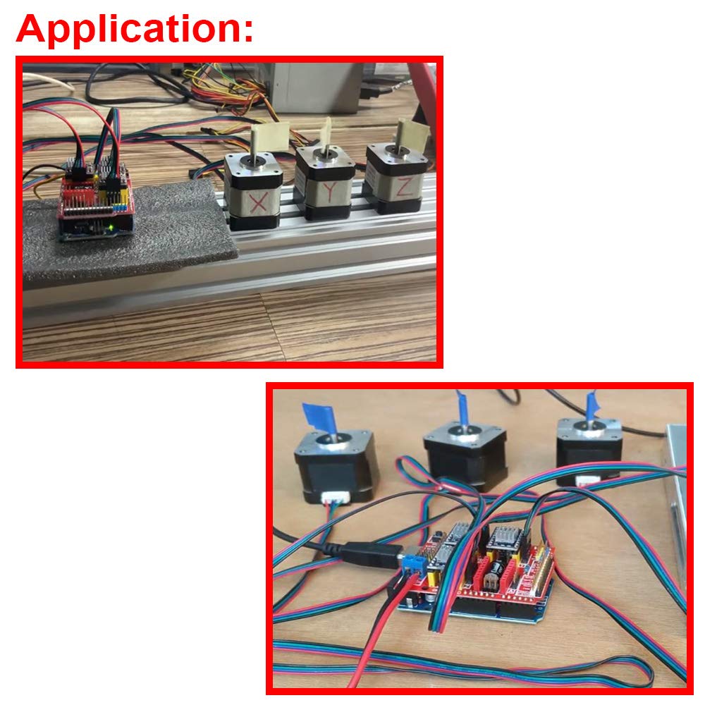 DAOKI CNC Shield V3.0 Expansion Board Kit with Board for Arduino, 4PCS DRV8825 Stepper Motor Driver and Heatsink, 10PCS Jumper Cap, USB Cable for Engraving Machine