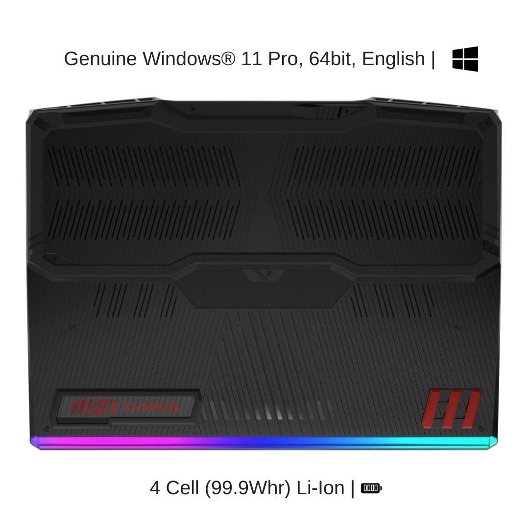 HIDevolution MSI Raider GE67HX 12UGS 15.6" OLED QHD 240Hz, 1.5 GHz i7-12800HX, RTX 3070 Ti, 32 GB 4800MHz RAM, 1 TB PCIe SSD, Windows 11 Pro
