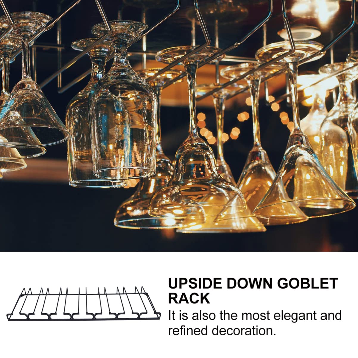 Ipetboom Wine Cup Shelf Wrought Iron Wine Glass Holder Hanging Storage Rack Goblet Holder