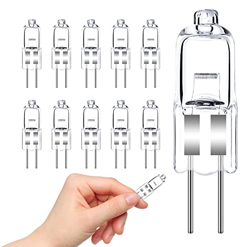 eastoyo G4 Halogen Light Bulbs, 12V 20W Dimmable, G4 Pin Base Light JC Type, 2800K Warm White for Cooker Lighting, Signal Lights, Track Lighting, 12 Pack