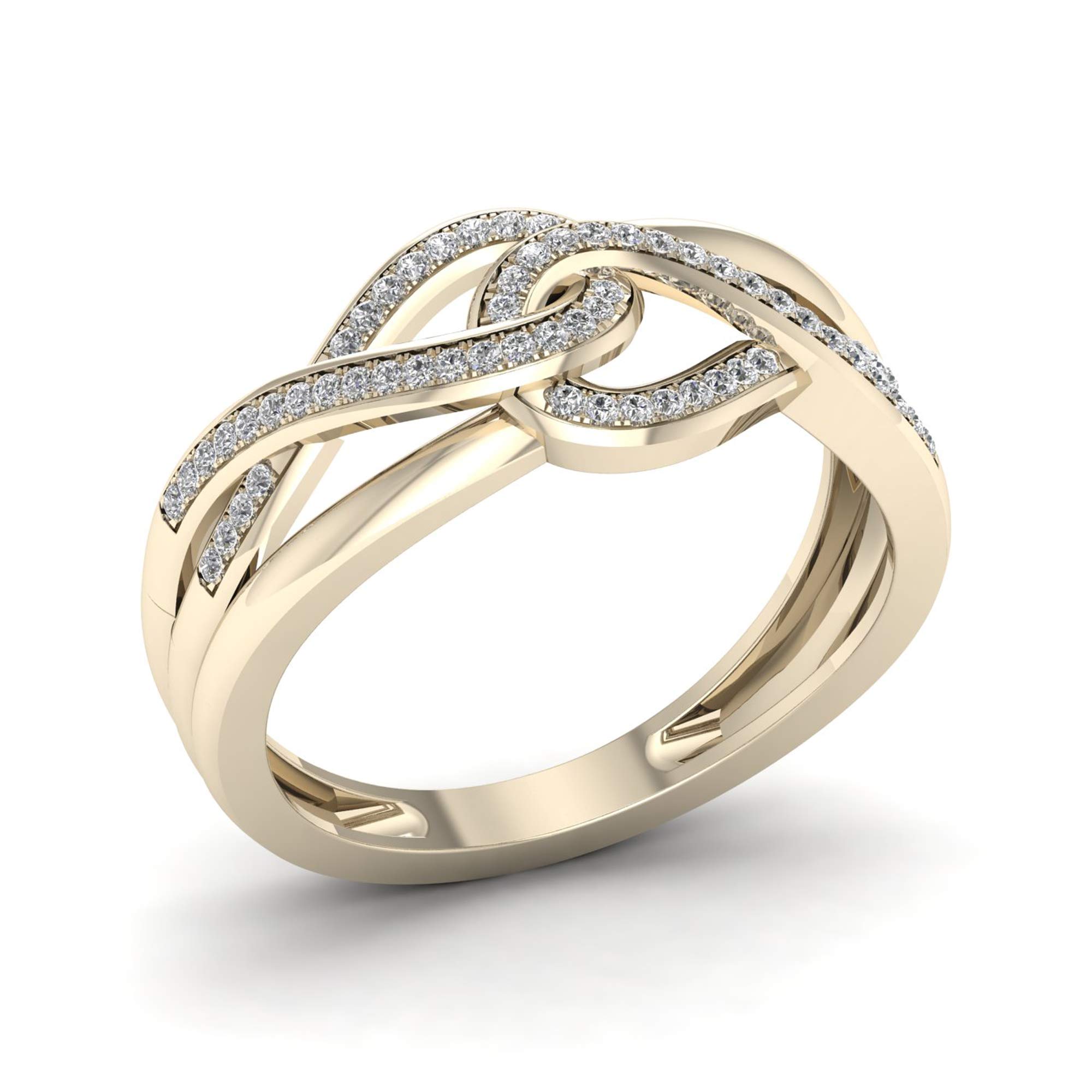 Diamond2Deal 10k Yellow Gold Diamond Engagement anniversary Ring Size 6 (0.15ct I2,H-I)