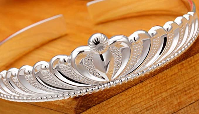 TOPOB Classic 925 Sterling Silver Bracelet, Ladies Fashion Pattern Open Alloy Jewelry Cuff Bangle Chain Bracelets (Silver-C)