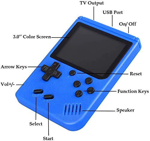 Handheld Game Console, Portable Retro Video Game Console with 400 Classical FC Games 3.0-Inch Screen 1020mAh Rechargeable Battery Support for Connecting TV.