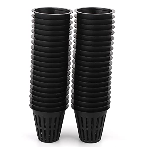 HAZOULEN Small Garden Plastic Net Cups Pots Fits in 2 Inch Holes, Set of 40