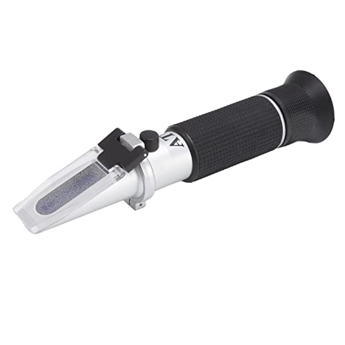 Mothinessto Wine Refractometer, Brix Refractometer Handheld 3 in 1 HD Prism Measure Sugar Content Slip Resistant Visual Adjustment Handwheel for Milk for Homebrew Kit