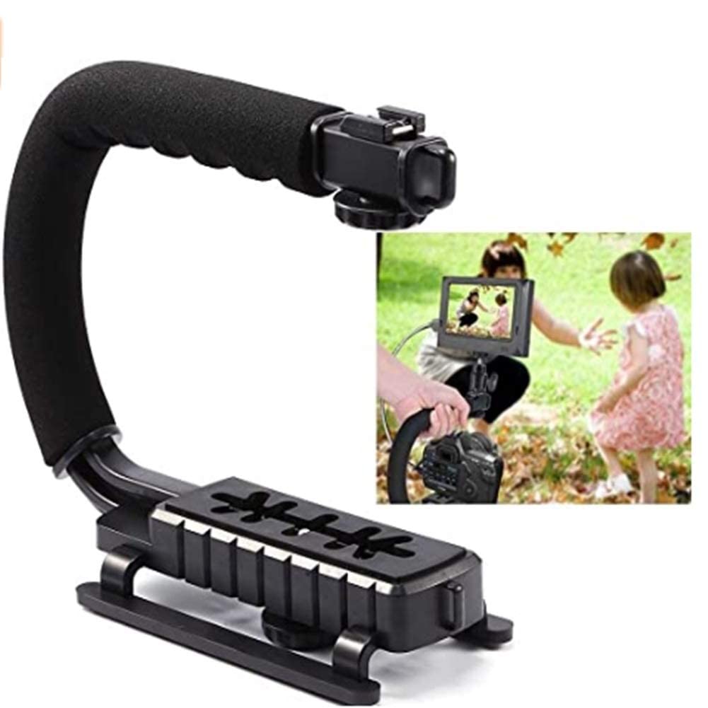DSLR/Mirrorless/Action Camera Camcorder Phone Stabilizer, Video Action Stabilizing Handle Grip Handheld Stabilizer for Skateboard Travel Wedding Video Shooting
