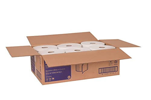 Tork Hand Towel Roll, White, Advanced, H21, Soft, Disposable, 100% Recycled, Absorbent, 1-Ply, 12 x 800 ft, RB800
