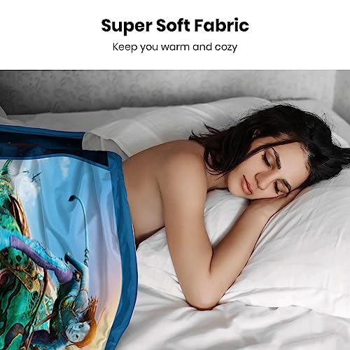 Movie Throw Blanket with Pillow Covers Soft Lightweight Cozy 3D Printed Flannel Throw Blankets Decor for Bed Sofa Living Room