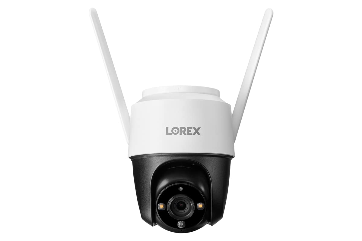Lorex F461AQD 2K Pan-Tilt Indoor/Outdoor WiFi Security Camera with 32GB MicroSD Card, Auto-Tracking, Color Night Vision, 2-Way Talk, Person Detection, and Warning Light/Siren (M. Refurbished)