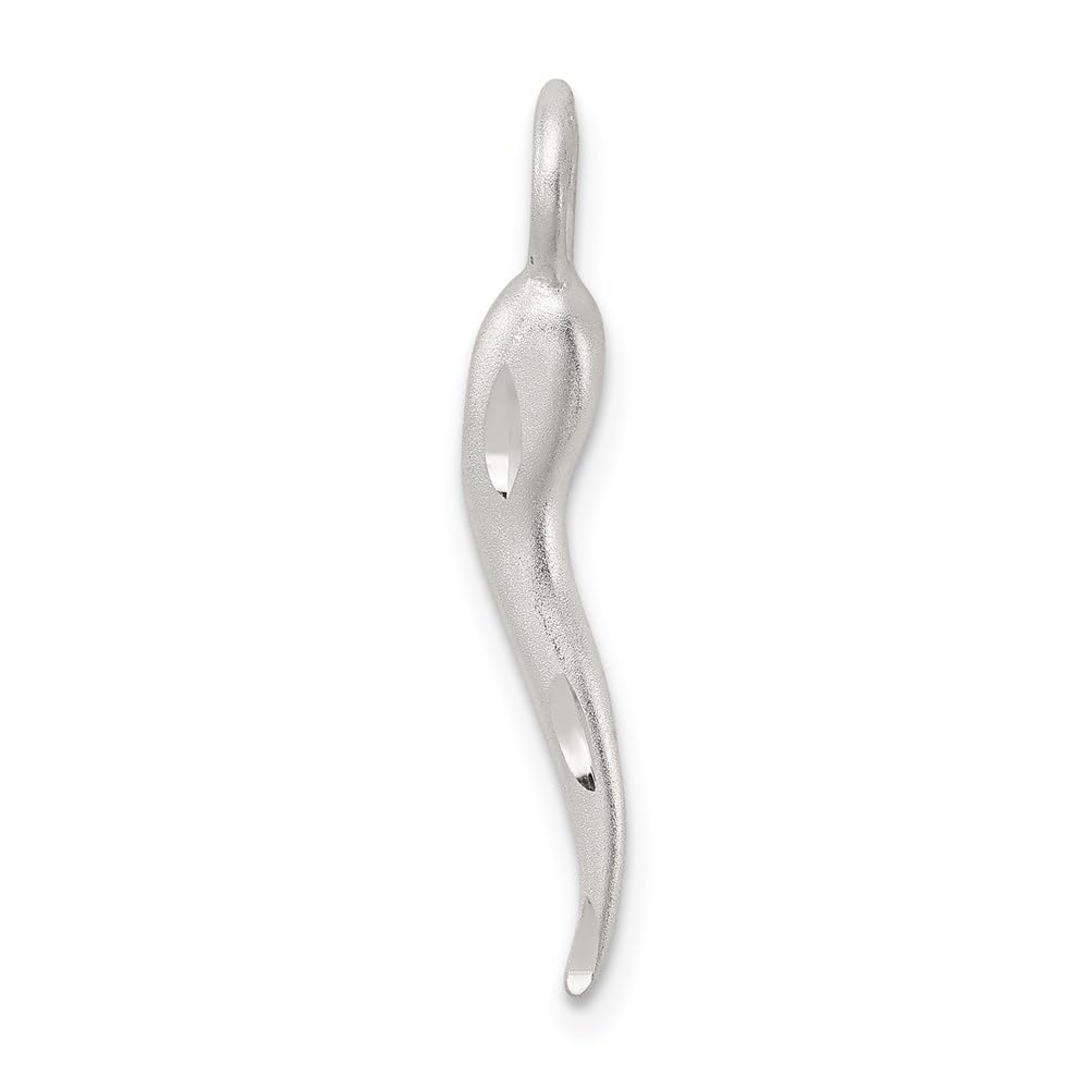 Diamond2Deal 925 Sterling Silver Italian Horn Pendant, for Women (L- 26 mm, W- 4 mm)
