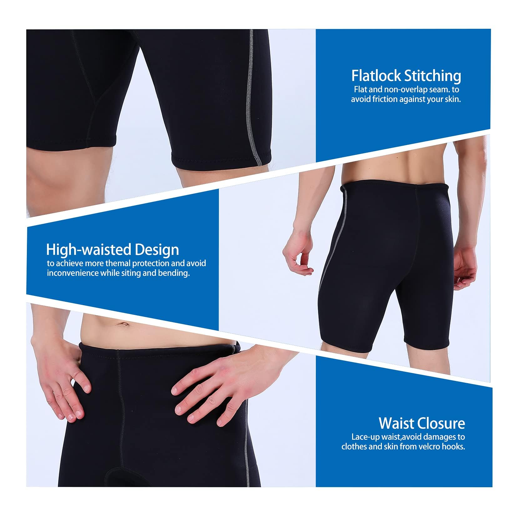 Dizokizo Men Wetsuit Short Pants 2mm Neoprene Shorts for Scuba Diving Kayaking Surfing Snorkeling Short Pants L