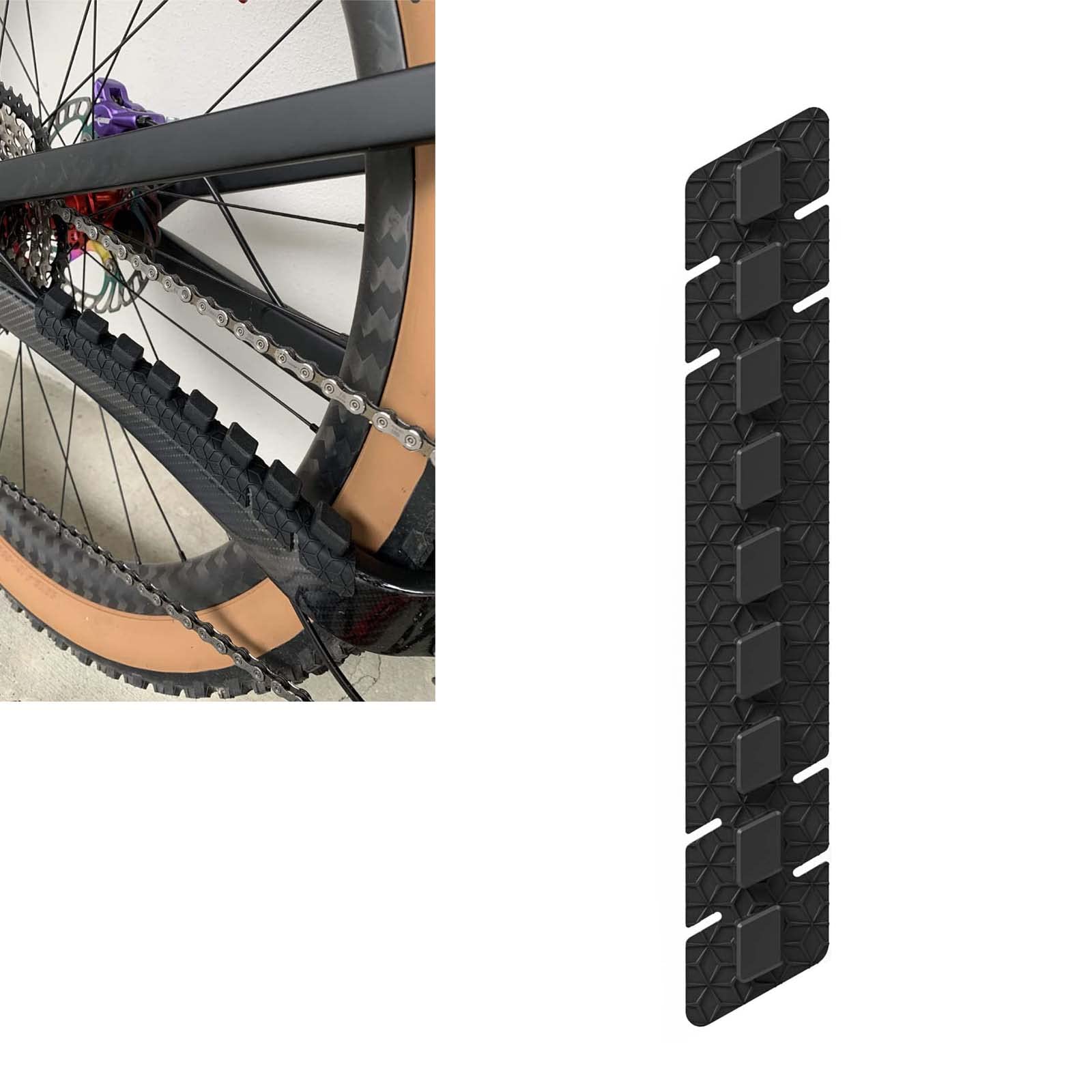 Esonto ENLEE Mountain Bike Chainstay Protector, Bicycle Chain and Frame Protection, 3D Embossed, Prevent Collision Airbag Type Cushioning Silicone Tape, Also for Road Bikes