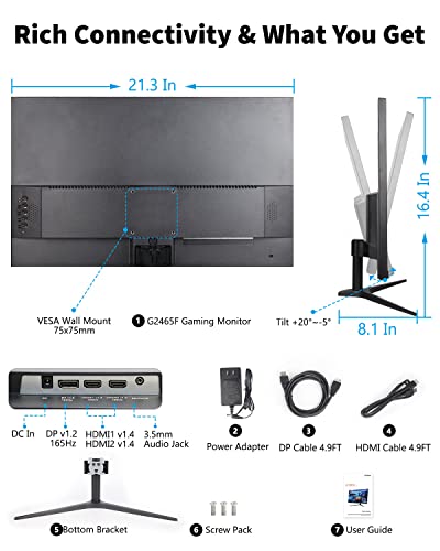 FYHXele 24 in Office Monitor and Gaming Monitor Bundle