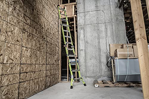 Little Giant Ladder Systems Conquest 2.0 All-Terrain, M17, 17ft, Multi-Position Ladder with Adjustable Outriggers, Fiberglass, Type 1A, 300 lbs Weight Rating, (17107-001)
