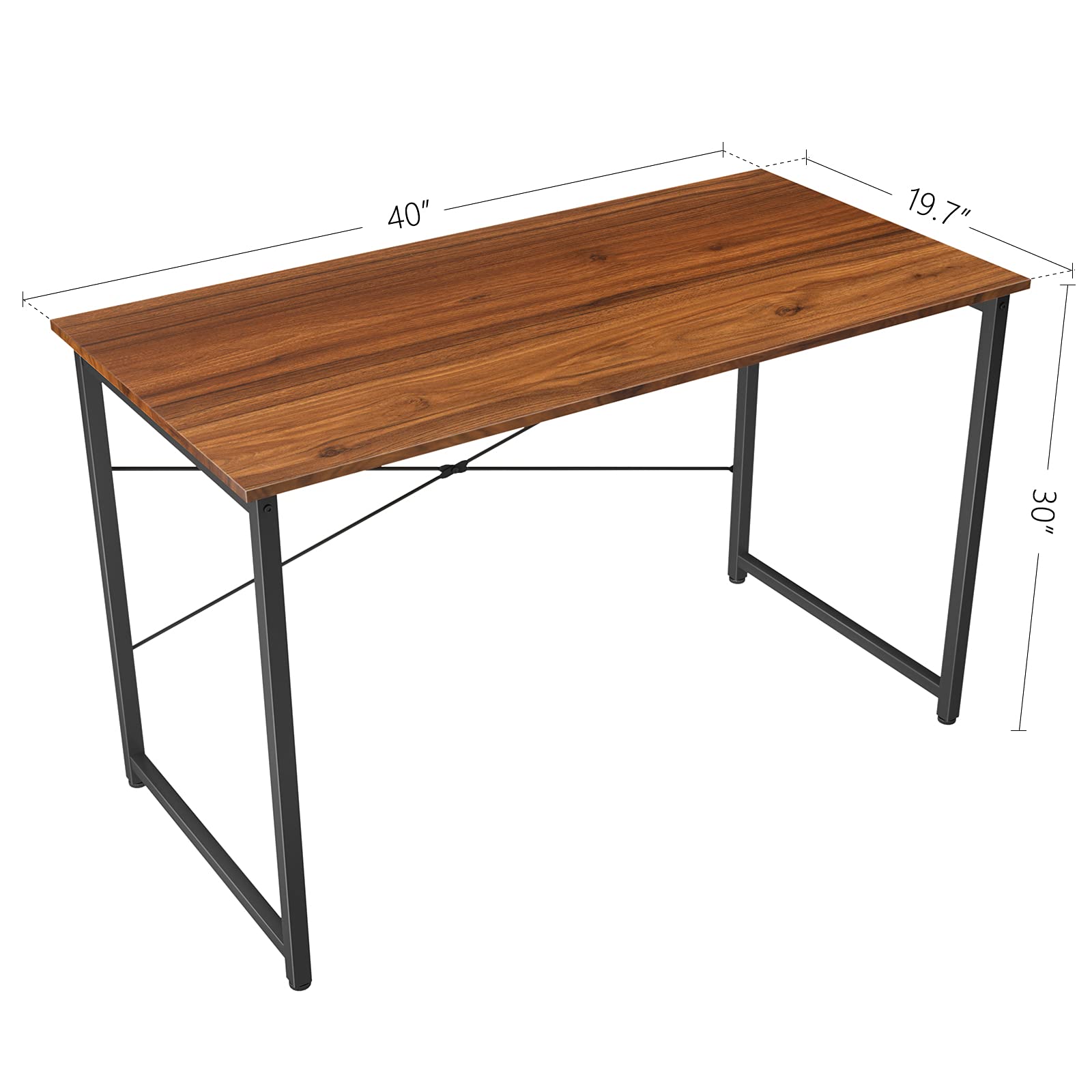 CubiCubi Computer Desk, 40 inch Home Office Desk, Modern Simple Style PC Table for Home, Office, Study, Writing, Walnut