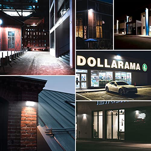 LED Wall Pack Light with Dusk-to-Dawn Photocell,120W/100W/80W Selectable, 0-10V Dimmable 15600LM 5000K Daylight Outdoor Wall Light,Replace 450W MH/HPS, IP65 120-277V AC for Parking Lot DLC & UL Listed