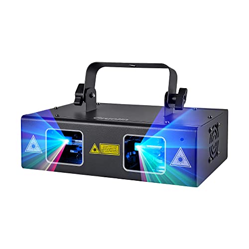 DJ Lights Party Lights, Gruolin RGB Full Color Laser Stage Light Music Sound Activated & DMX Control Patterns Scan Lights, perfect for Party Disco Bar Club Stage & DJ Lighting