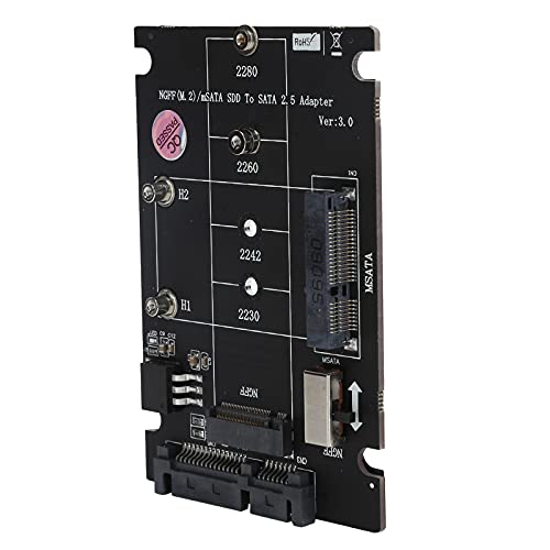 GOWENIC SSD Adapter Card,2‑in‑1 SSD Adapter Card MSATA M.2 to SATA Interface Hard Drive Expansion Board with Switch,Double‑Layer Thick Circuit PCB Panel,Strong and Stable,for Computer