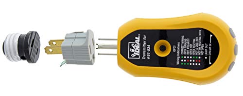 IDEAL INDUSTRIES INC. 61-534 Digital Circuit Breaker Finder with Digital Receiver and GFCI Circuit Tester,Yellow