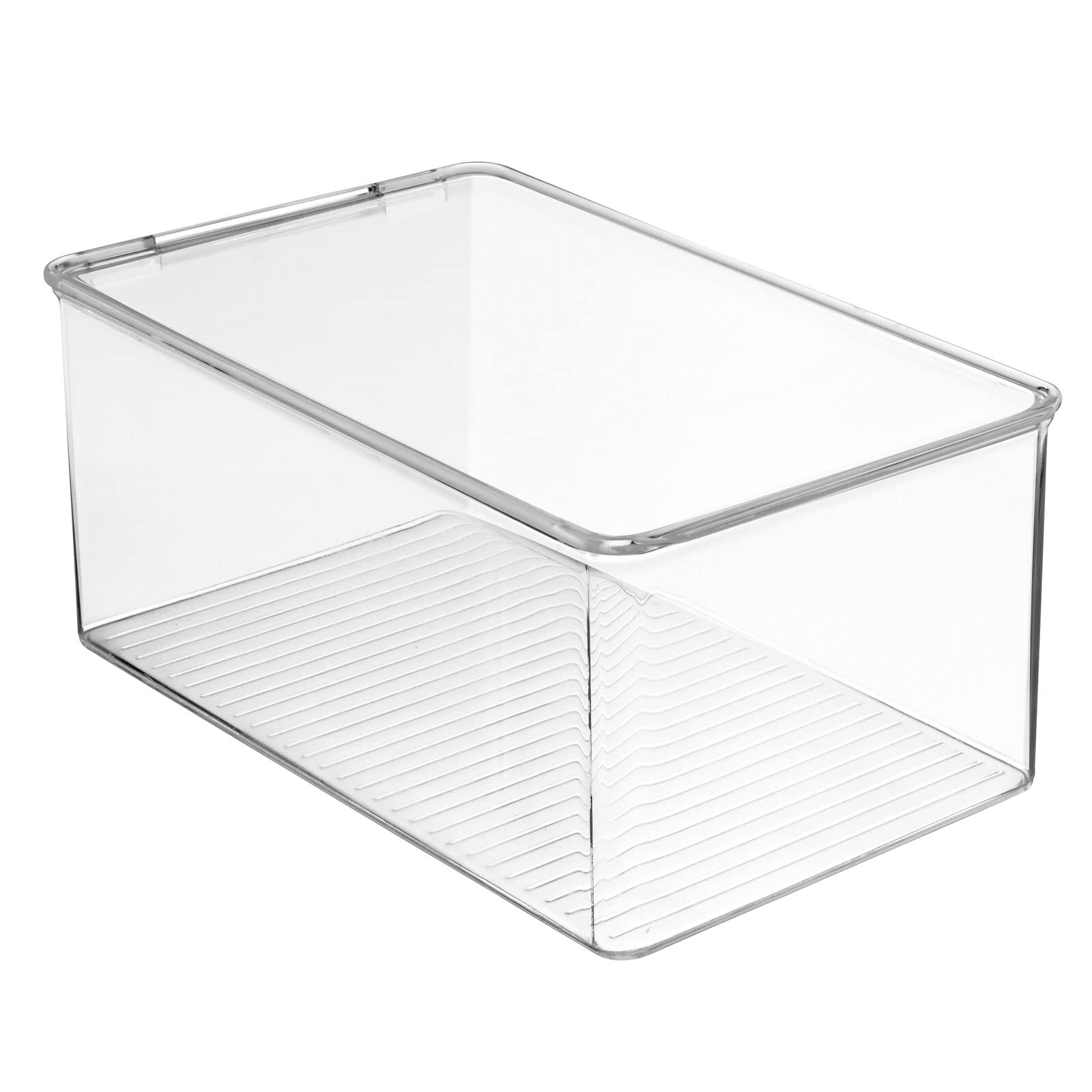 mDesign Plastic Stackable Toy Storage Bin Container Box with Hinge Lid for Organizing Living Room, Play Room, Bedroom, Nursery, Hold Blocks, Puzzles, Books, Lumiere Collection, Clear