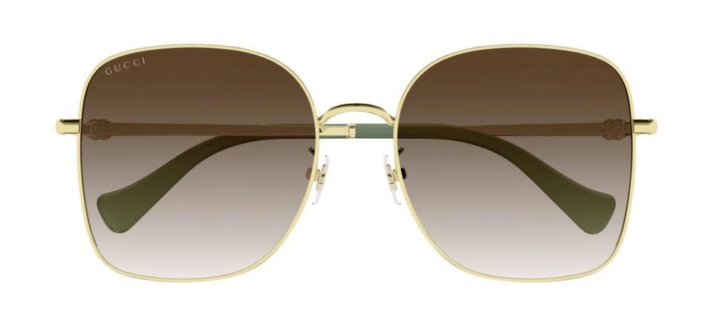 Gucci GG1143S 002 Gold/Brown Square Women's Sunglasses