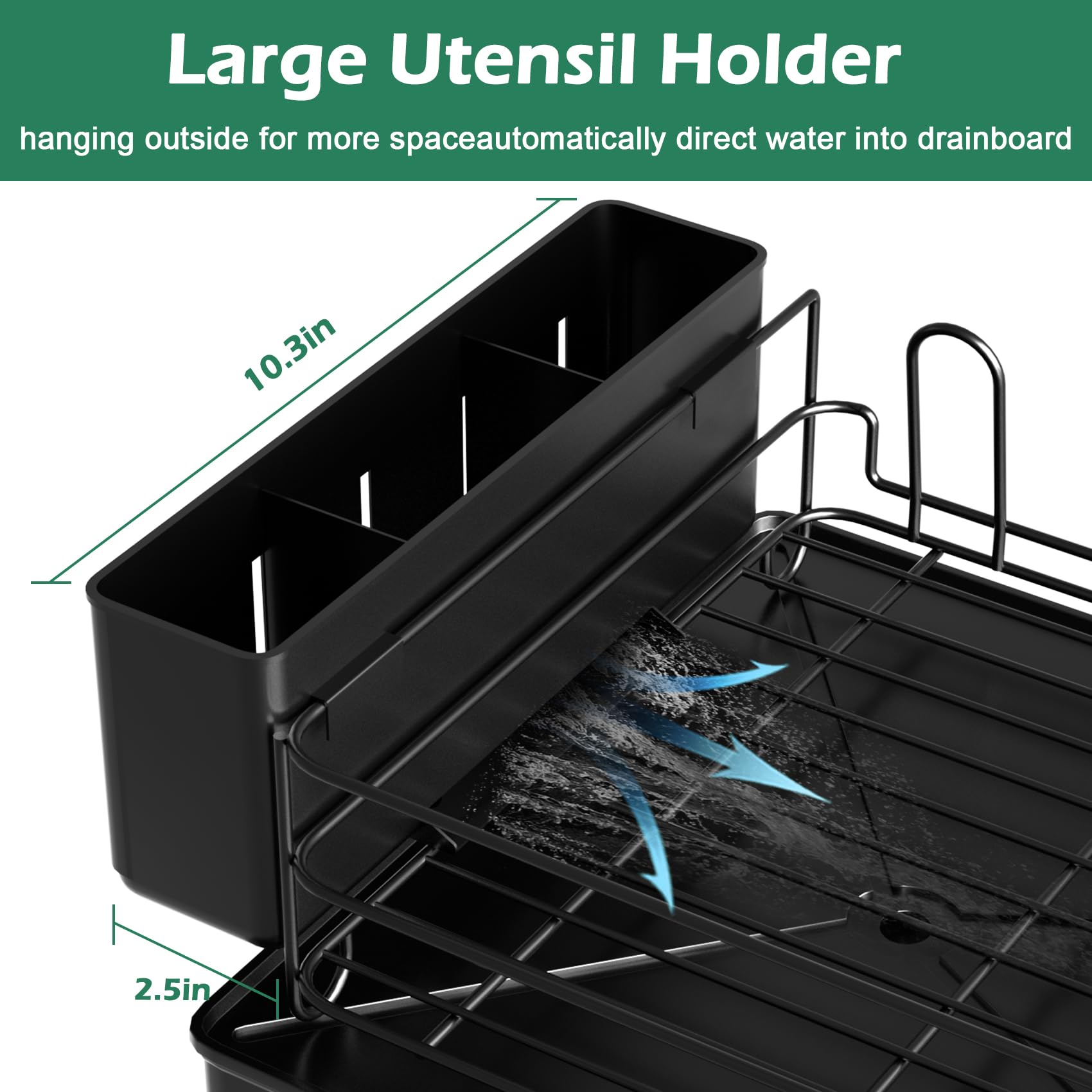 Dish Drying Rack, Space-Saving Dish Rack, Single Layer Cup Holder Dish Racks For Kitchen Counter, Drying Rack For Kitchen Sink, Collection Dish Drainer Board Utensil Holder Kitchen Dish Drying Rack