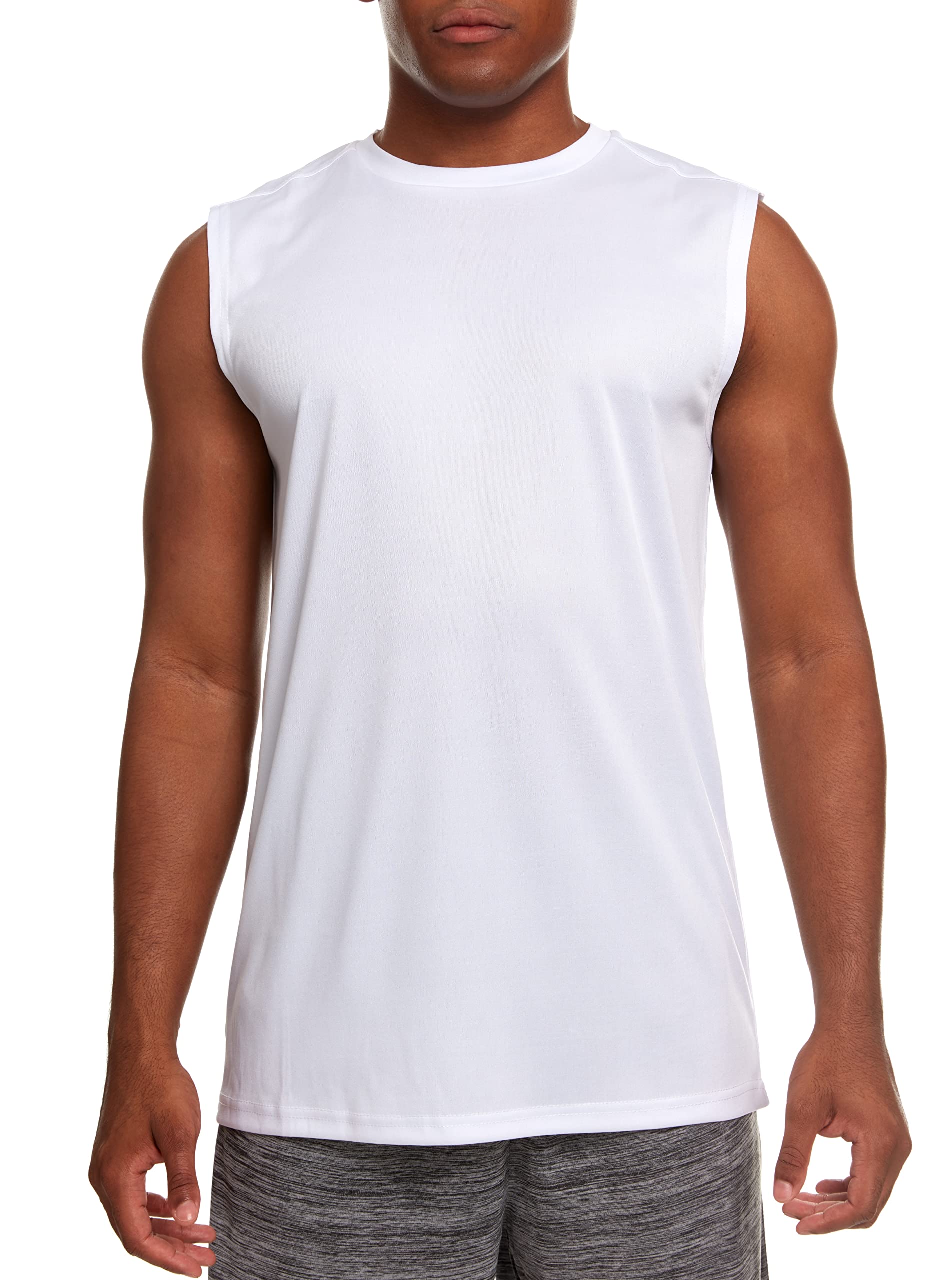 Essential Elements 5 Pack: Men's Active Quick-Dry Athletic Workout Training Gym Muscle Sleeveless Tank Top (Large, Assorted 2)