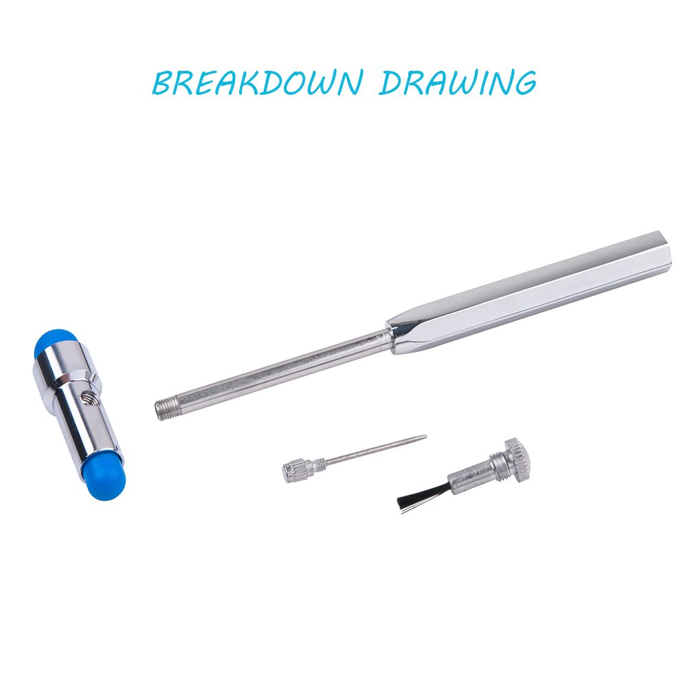 Reflex Hammer, with Needle and Brush - Tromner Neurological Reflex Hammer for Neurologic Reflex Diagnosis and Testing - Light Weight Neurology Therapy Instrument by QIYUN - Blue