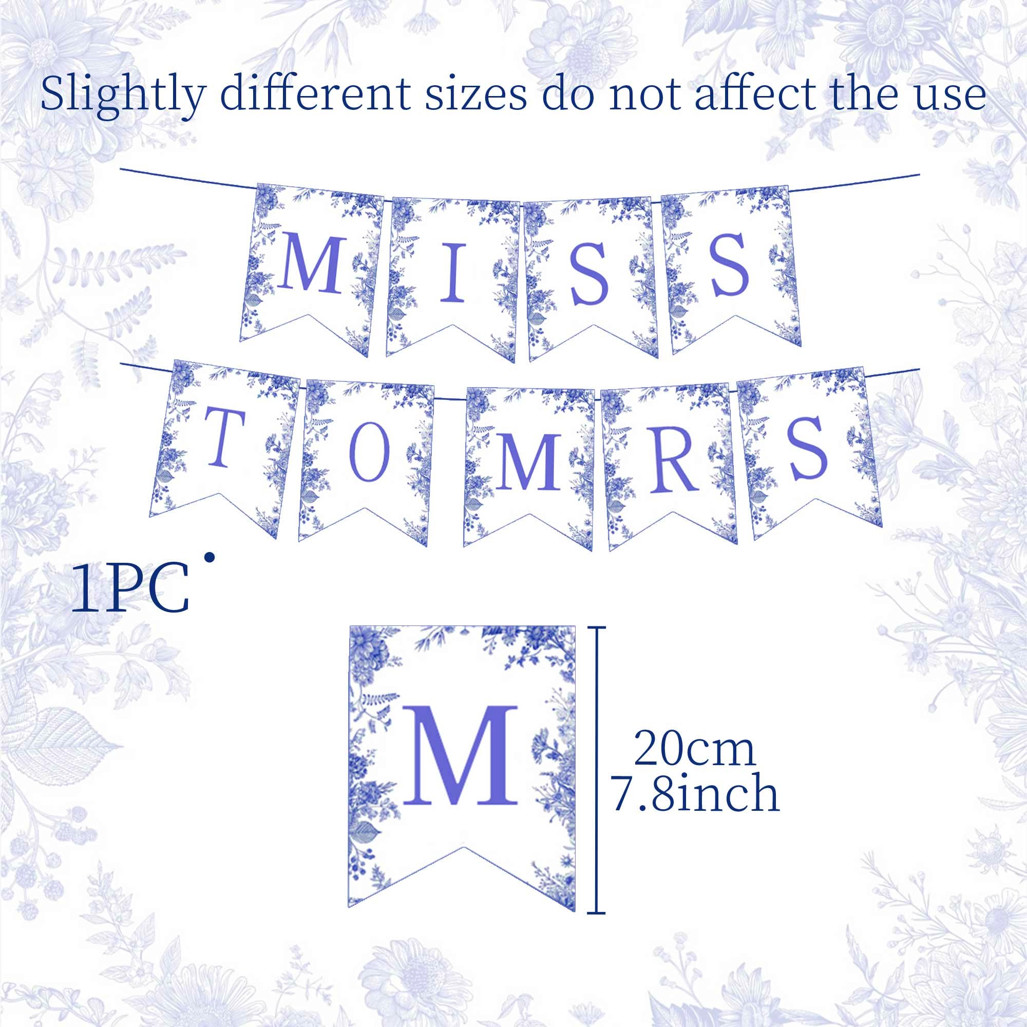 JeVenis Blue Miss to Mrs Banner Something Blue Before I Do Banner for Women Something Blue Bridal Shower Decoration Blue Bridal Shower Bachelorette Engagement Wedding